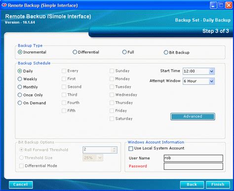 scheduling backups