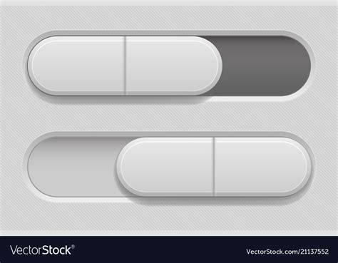 on and off toggle switch slider buttons oval vector image