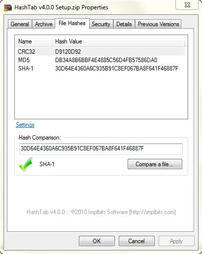 hashing is there a built in checksum utility on windows