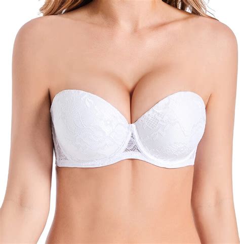 Amabobo Strapless Push Up Bra With Clear Strap Convertible Multiway