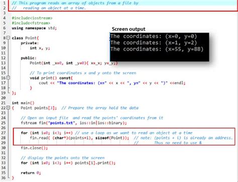 c object oriented programming binary files