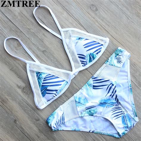 Zmtree 2017 Newest Mesh Bikinis Sexy Bandage Beach Swimwear Women