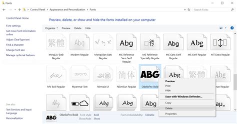 install font on windows 10