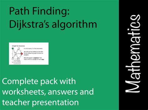 dijkstra s algorithm for maths teaching resources
