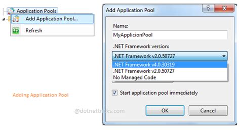 application pool in internet information service iis