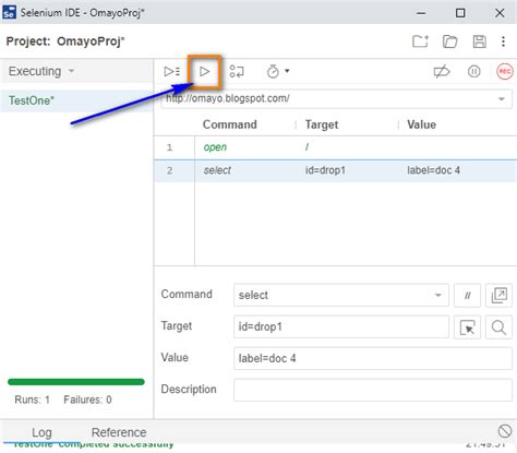 new selenium ide using ‘select command for selecting a dropdown