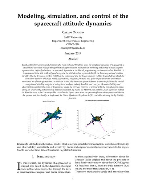 Pdf Modeling Simulation And Control Of The Spacecraft Attitude Dynamics