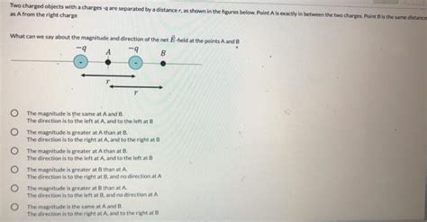 Solved Two Charged Objects With A Charges Are Separated By