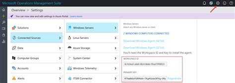 find azure log analytics keys system center automation