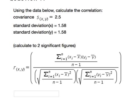 Solved Using The Data Below Calculate The Correlation