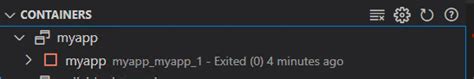 the myapp container s state always keeps running after executing