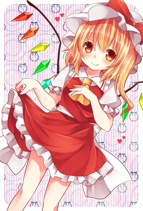 Safebooru 1girl Ascot Blonde Hair Blush Crystal Flandre Scarlet Hat