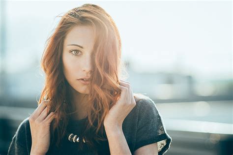 Wallpaper Face Women Redhead Model Nose Rings Long Hair Fashion