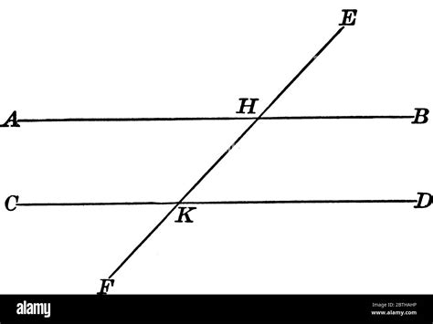 Two Parallel Lines Ab Cd And A Line Ef Cutting Them Into Unequal