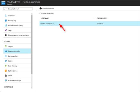 tutorial configure on an azure cdn custom domain