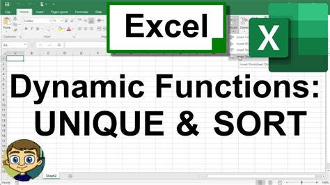 two excel dynamic array functions unique and sort youtube