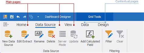 ribbon ui dashboard devexpress documentation