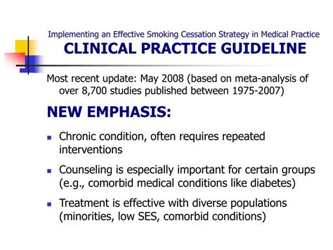 Ppt Implementing An Effective Smoking Cessation Strategy In Medical