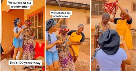 Siblings T Their Grandmother A Tray Of Bread As She Clocks 100