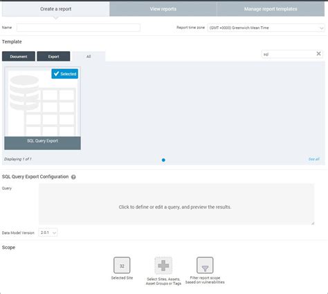 creating reports based on sql queries insightvm documentation