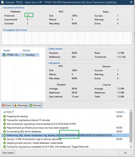 transaction log backup with veeam explorer for microsoft