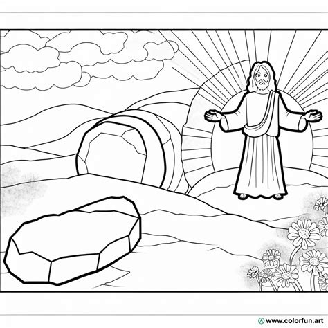 Coloriage Du Jésus Ressuscité à Télécharger Ou à Imprimer Gratuitement