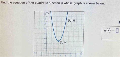 Find The Equation Of The Quadratic Function G Whose Graph Is Shown