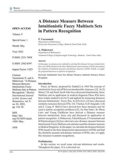 Pdf A Distance Measure Between Intuitionistic Fuzzy Multisets Sets In