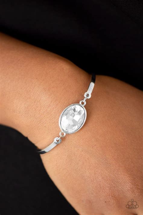 Paparazzi Accessories White Bracelets Rhinestone Bracelet Bracelet