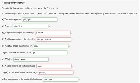 Solved 1 Point Book Problem 27 Consider The Function F X