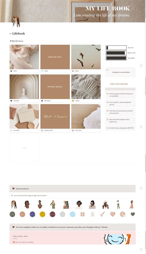 free notion template my lifebook aesthetics design template dashboard