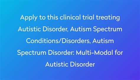 Multi Modal For Autistic Disorder Clinical Trial 2022 Power