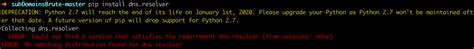 python报错：error no matching distribution found for dns resolver