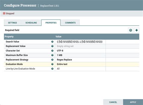 solved regex to replace empty curl braces in nifi cloudera community