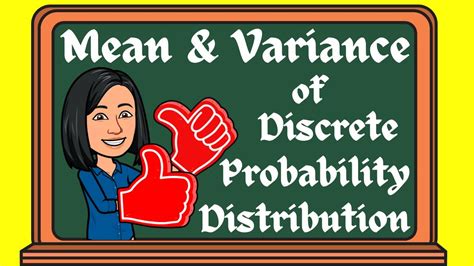 Mean Variance And Standard Deviation Of Discrete Random Variable Youtube