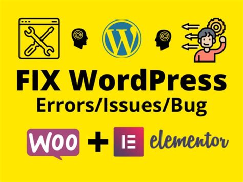 fix wordpress errors issues problems or bugs upwork