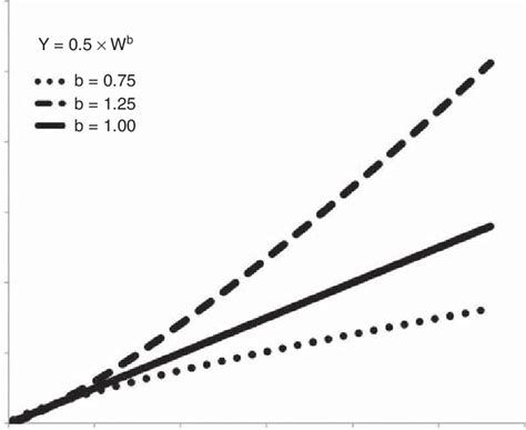 The Allometric Scaling Exponent B I E The Slope Describes How The