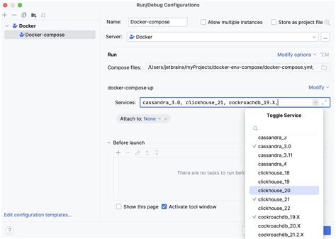 docker compose run configuration goland documentation