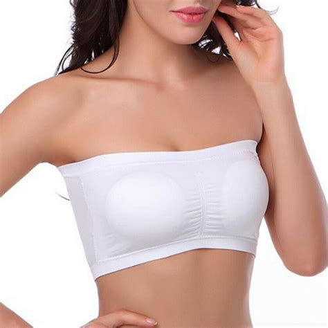 Nituyy Womens Seamless Bandeau Crop Tube Top Bra Strapless Padded