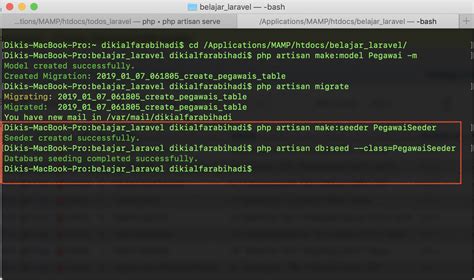 belajar membuat database denga laravel