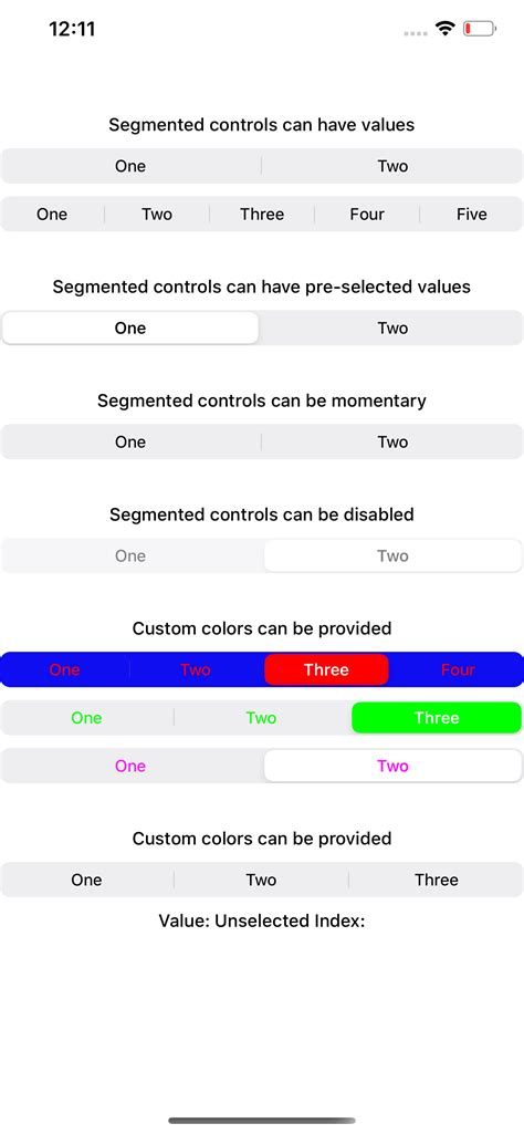 react native segmented control segmented control npm package