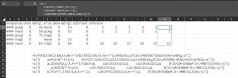 excel conditionally calculate difference between two columns on a