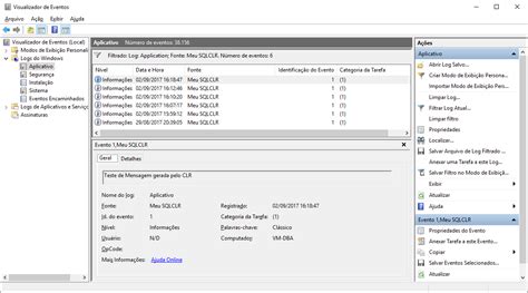 sql server how to read and write events in windows event viewer using