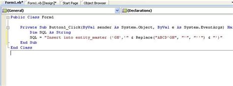 not able to insert the text in sql query which has