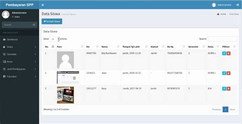 download source code ci profil sekolah spp mysqli e