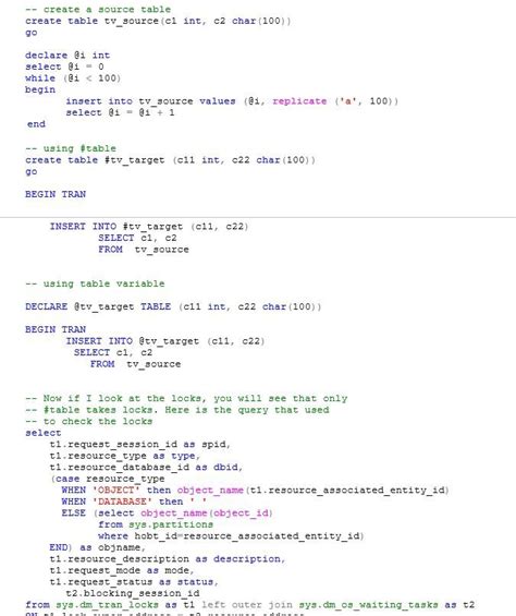 tempdb table variable vs local temporary table microsoft tech community
