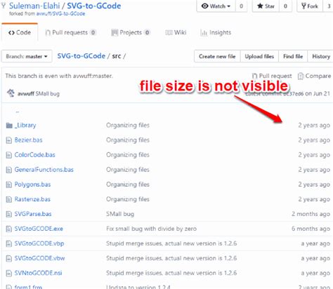 how to view size of each file in github repository