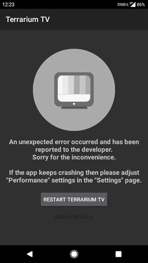 unable to open new version of terrarium tv on my phone