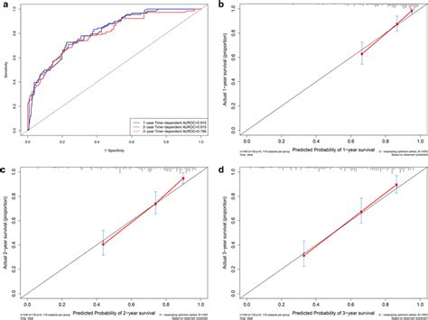 Performance Of The Nomogram In The Model Cohort A Time Dependent