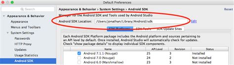 about your android sdk root path location unity virtual reality